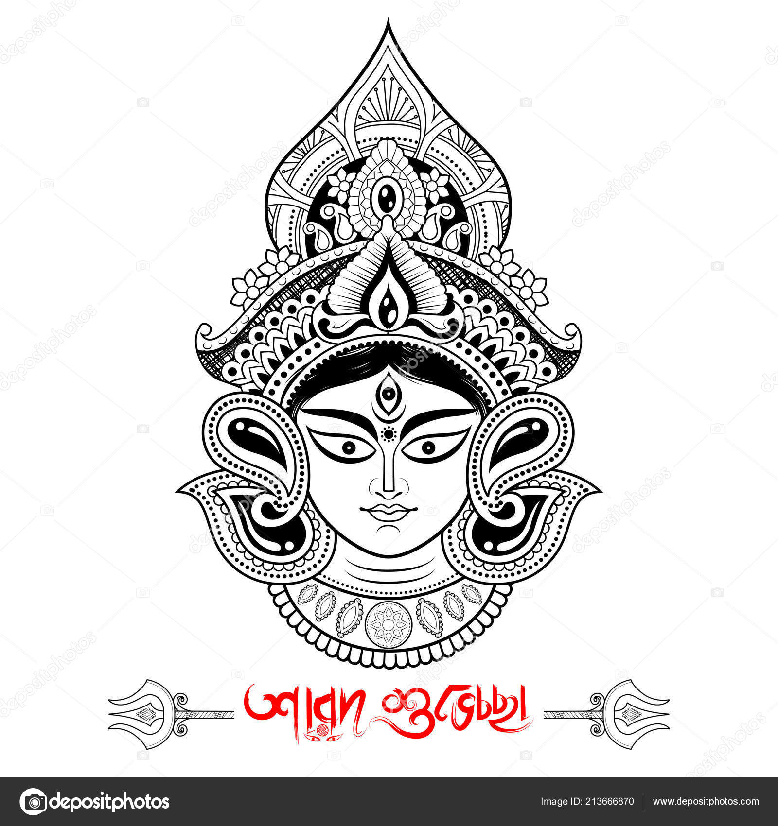 Durga Face Drawing Easy at Skye Milliner blog