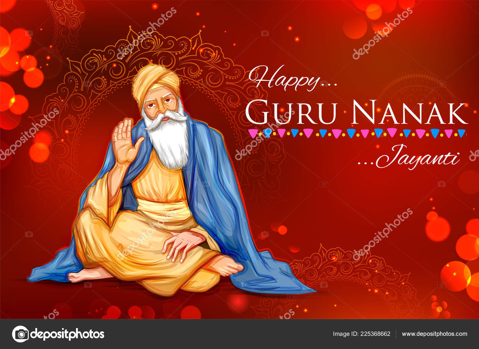 Happy Gurpurab, Guru Nanak Jayanti festival of Sikh celebration ...