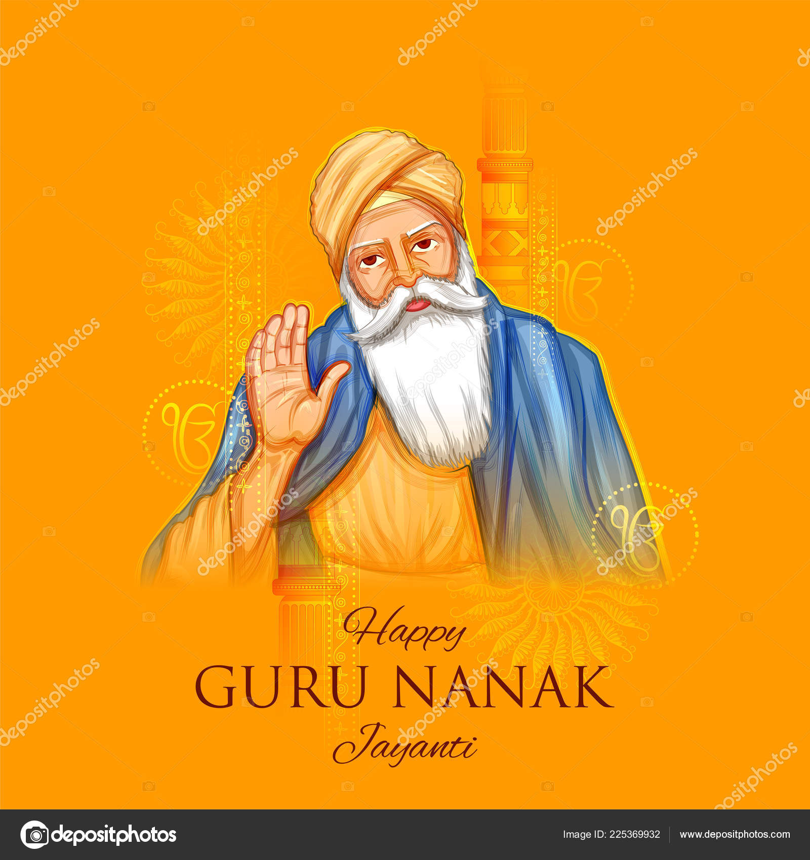Feliz Gurpurab, Guru Nanak Jayanti festival de Sikh celebración de ...