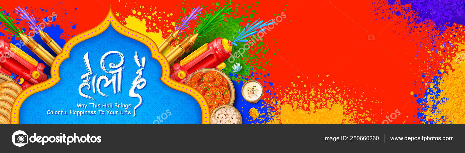 Warna-warni Happy Holi latar belakang untuk festival warna India salam ...