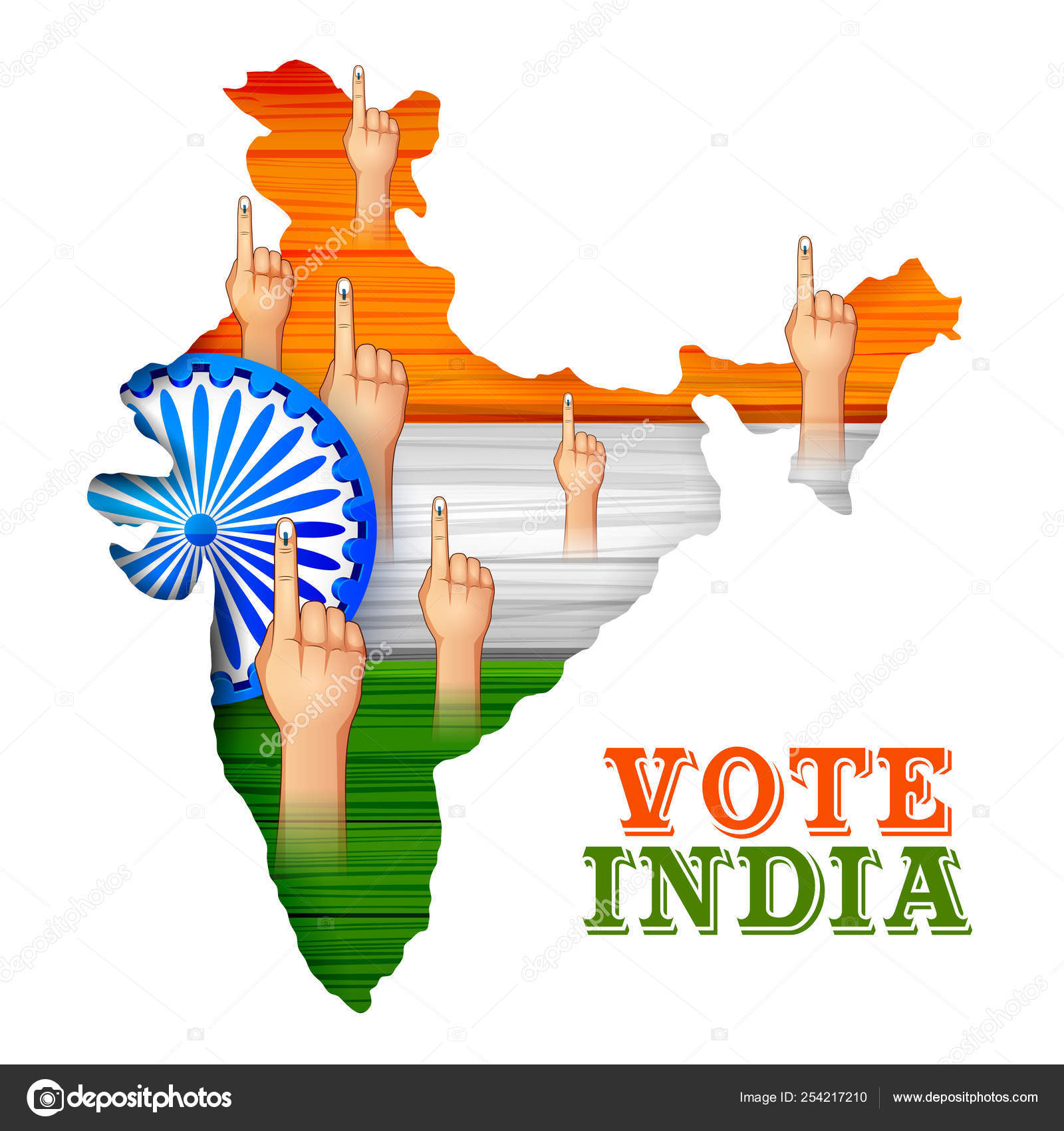 Indian people Hand with voting sign showing general election of India ...