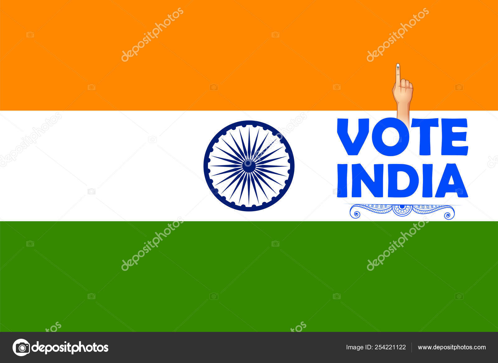 Indian people Hand with voting sign showing general election of India ...