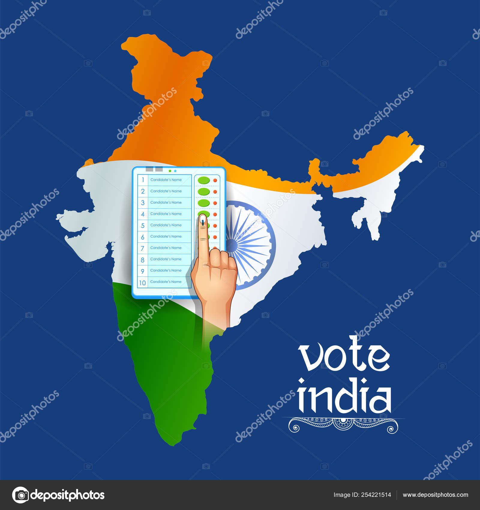 Indian people Hand with voting sign showing general election of India ...