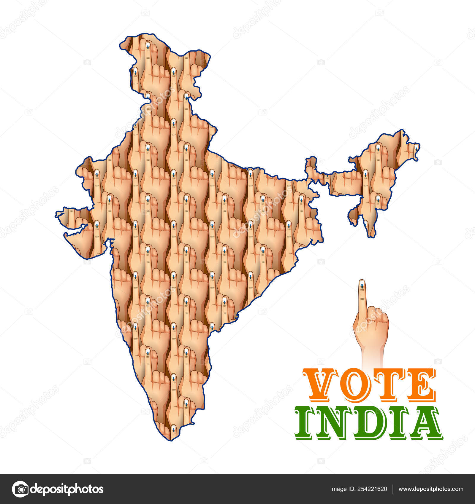 Indian people Hand with voting sign showing general election of India ...