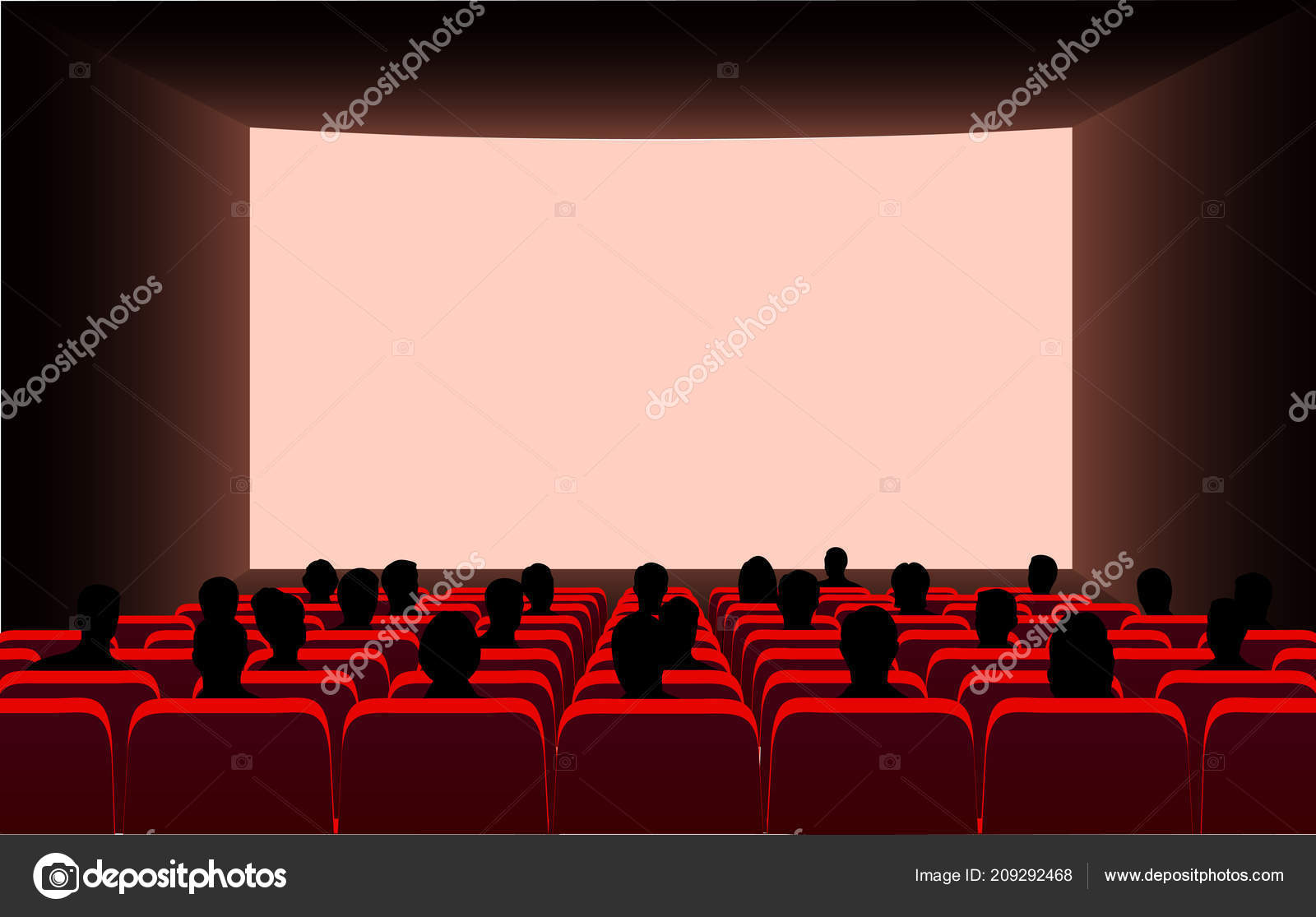 People Cinema Background Screen Stock Vector by ©matc 209292468