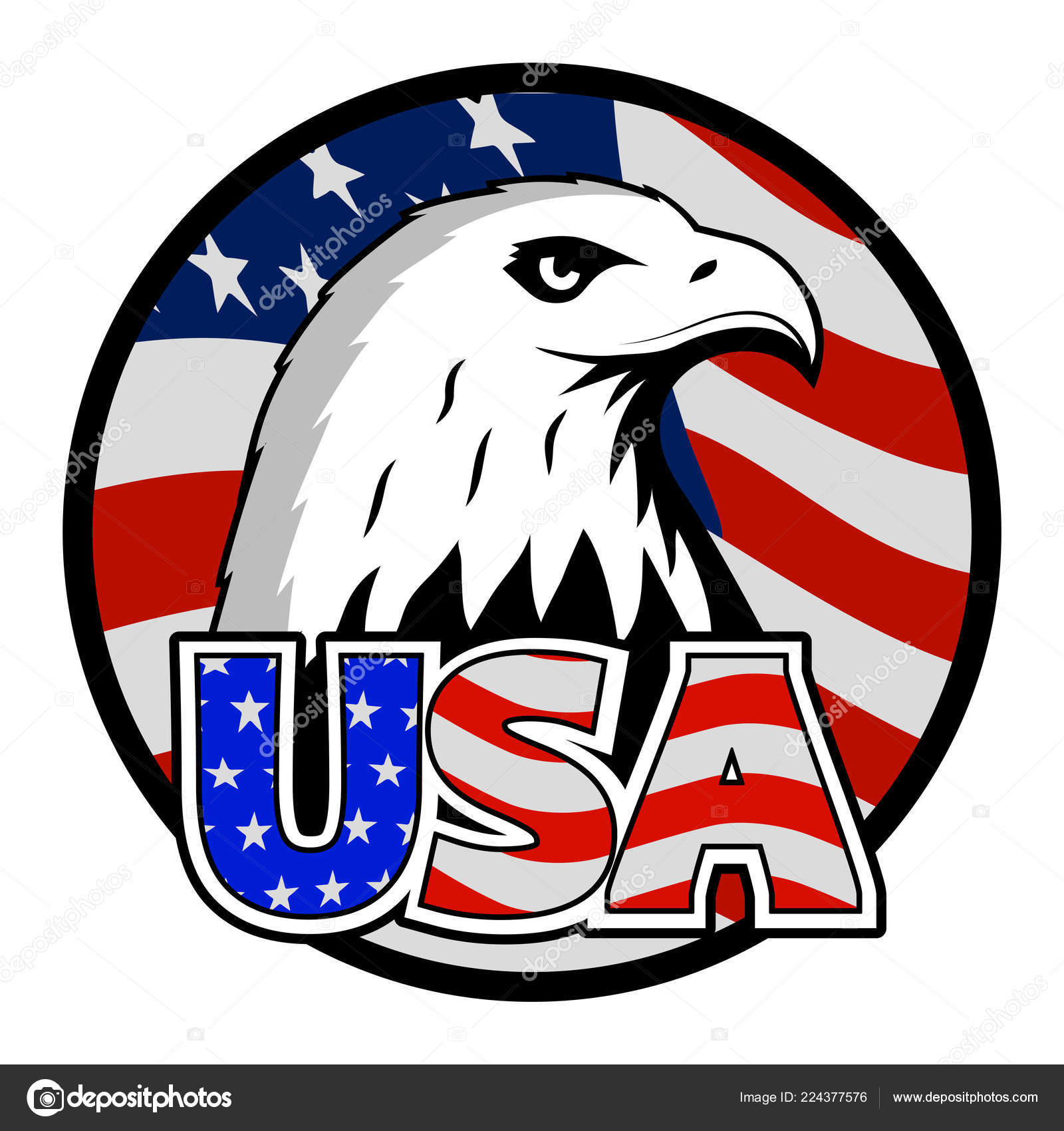 Águila Calva Símbolo América Del Norte Vector de stock #224377576 de ©matc