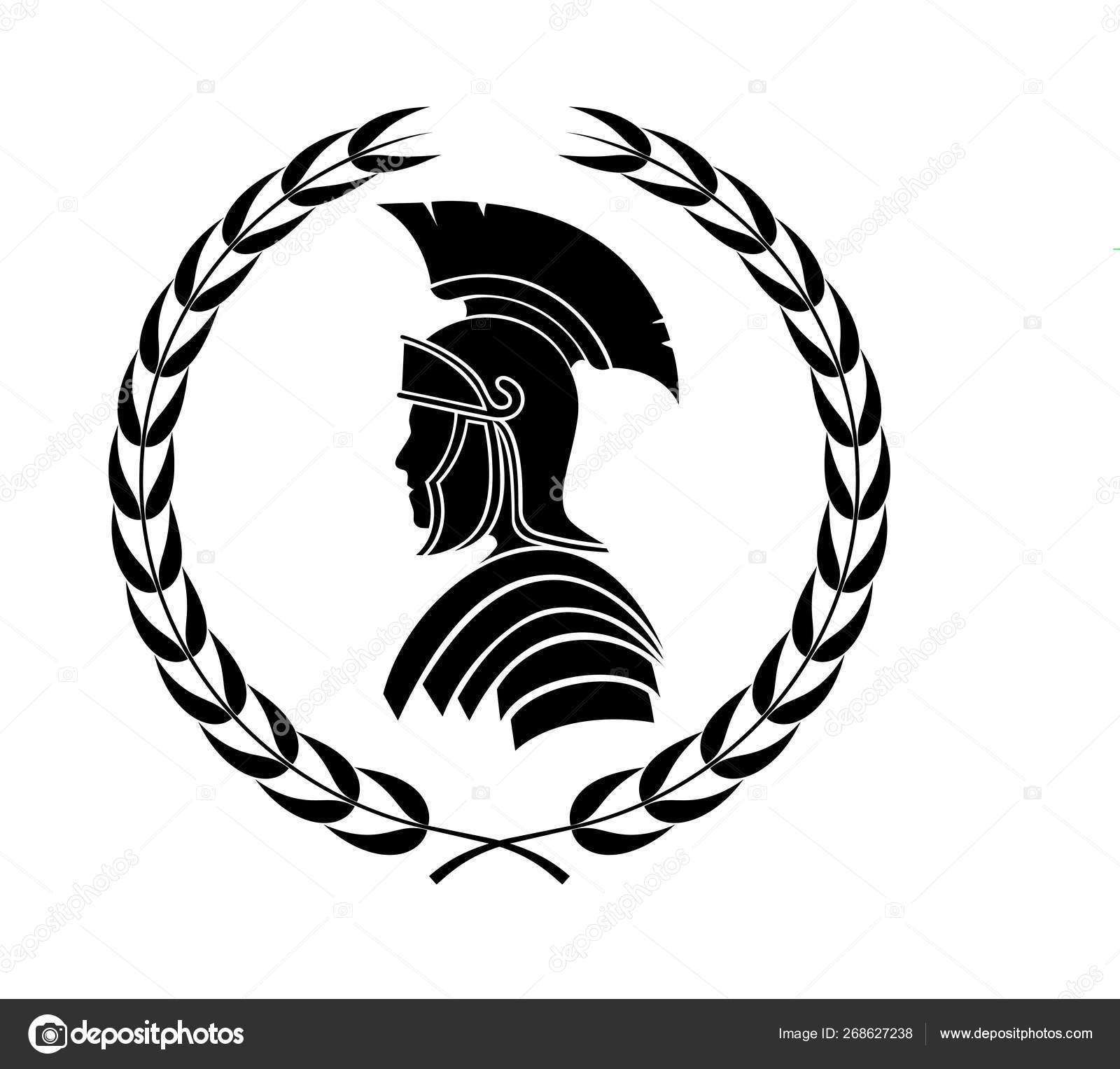 Icono del centurión romano en corona de laurel Vector de stock ...