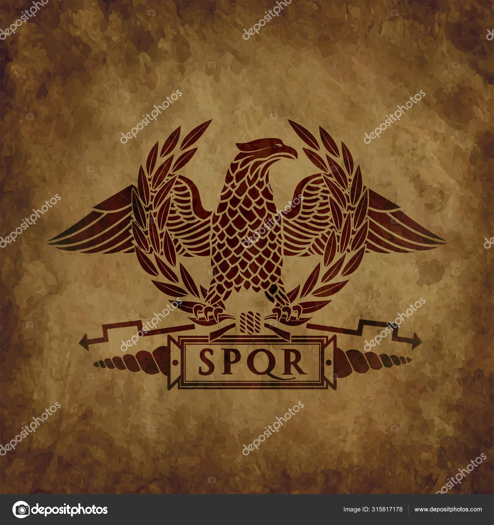 Logo of the Roman eagle on an old shabby texture. Stock Vector Image by ...