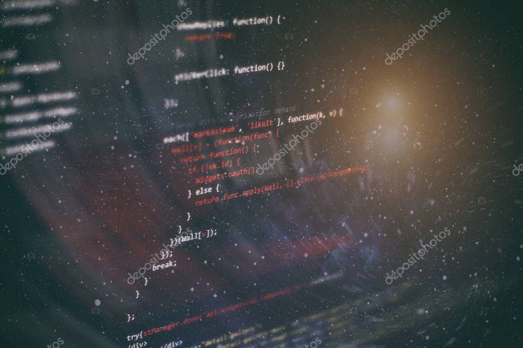 Funciones de programación web en laptop en laptop. Negocios de TI ...