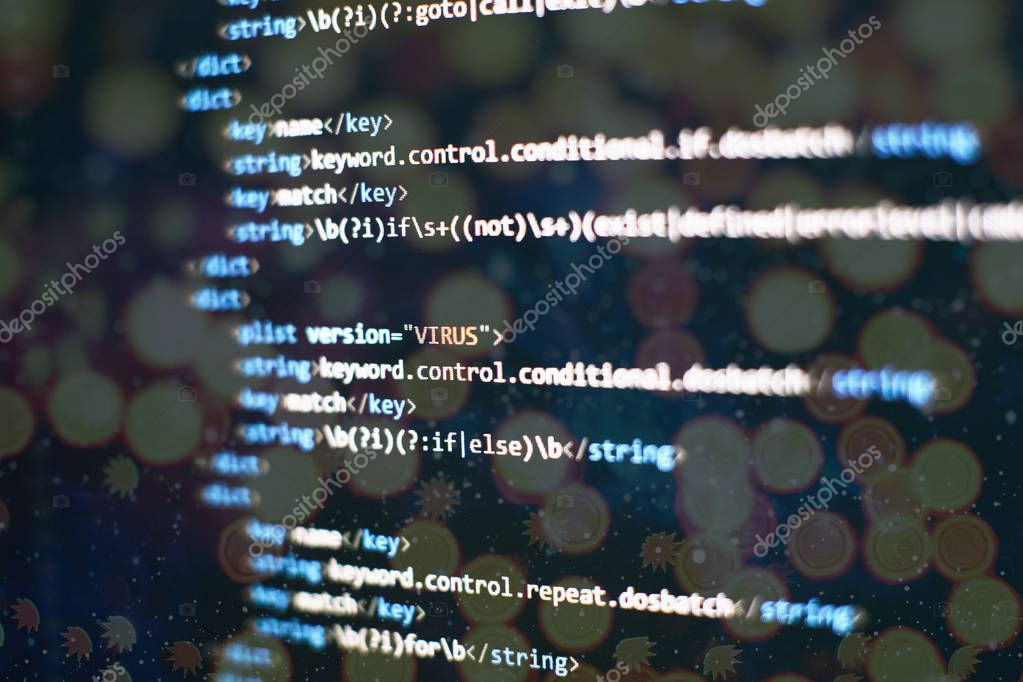 Código de script de computadora abstracto. Pantalla de código de ...