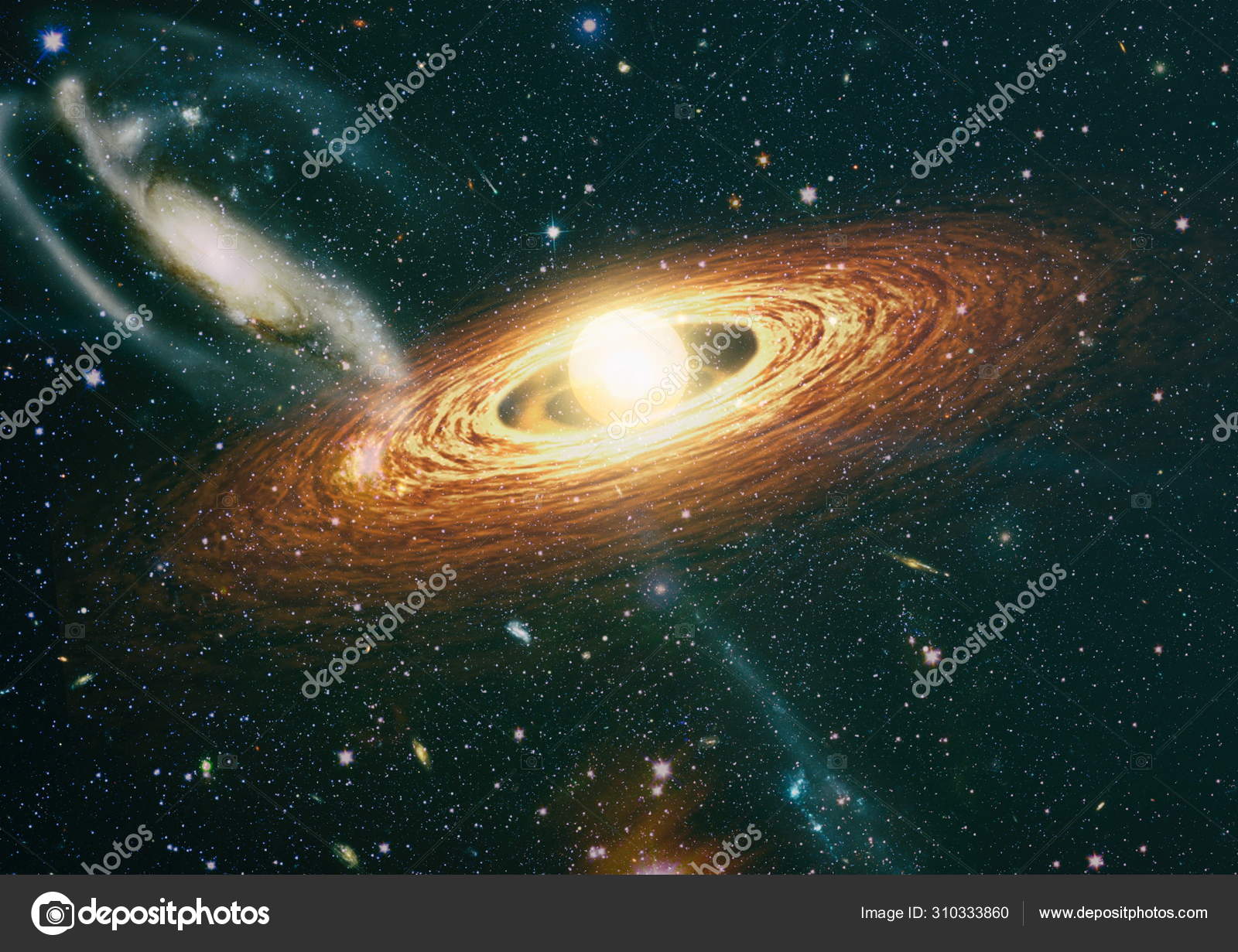 Spiral galaxy in deep space. Stars of a planet and galaxy in a free ...