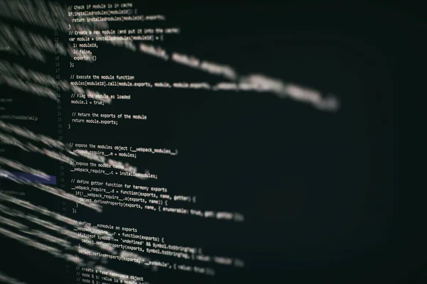 Abstract computer script code. Programming code screen of software developer. Software ...