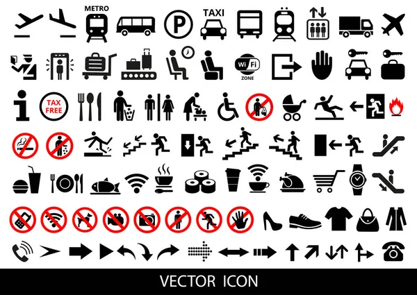 Set Public Icons White Background Vector Illustration Stock Vector ...