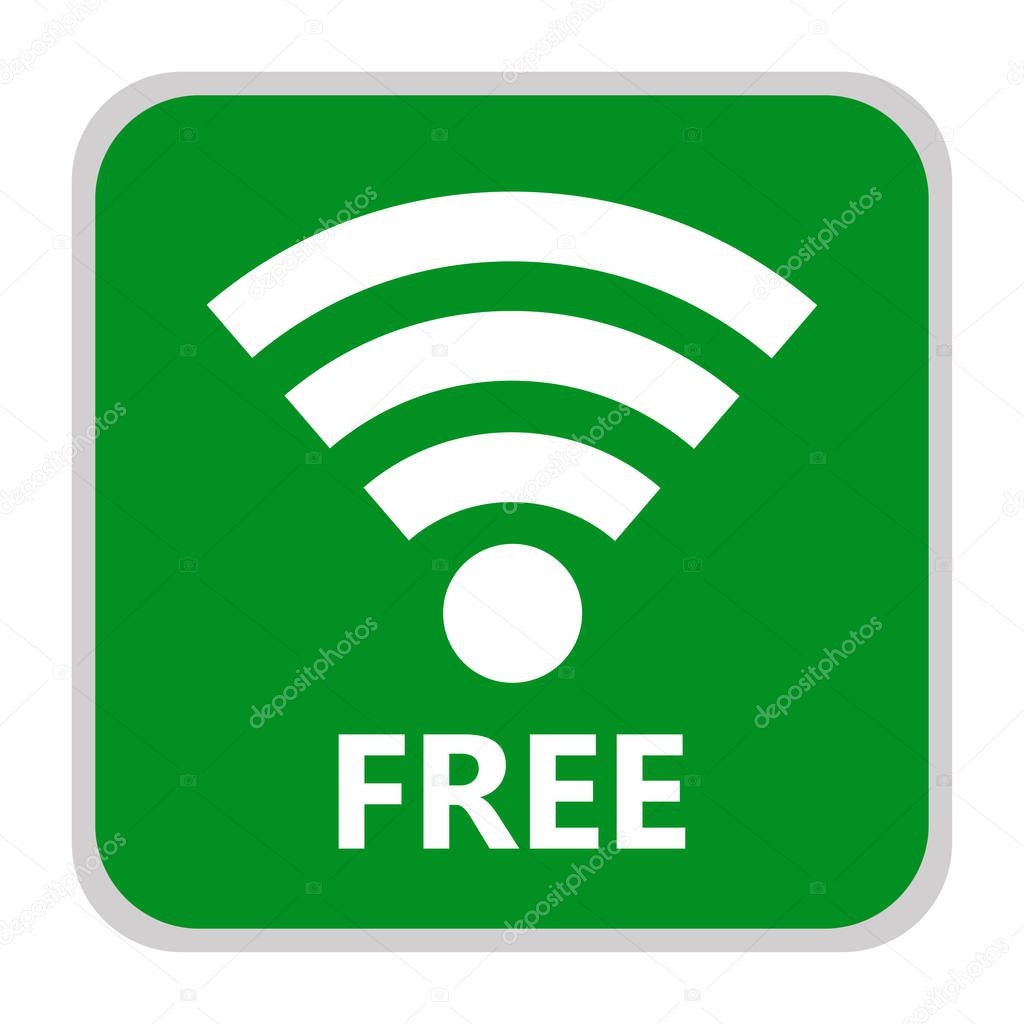 Icono Wifi verde en estilo plano, aislado sobre un fondo blanco ... Icono Wifi verde en estilo plano, aislado sobre un fondo blanco ...