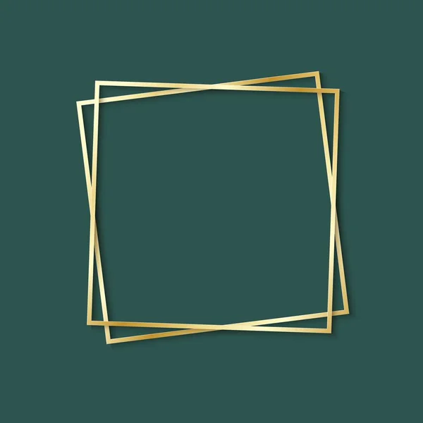 Paper cut gold frame with realistic shadow. Two golden inclined square ...