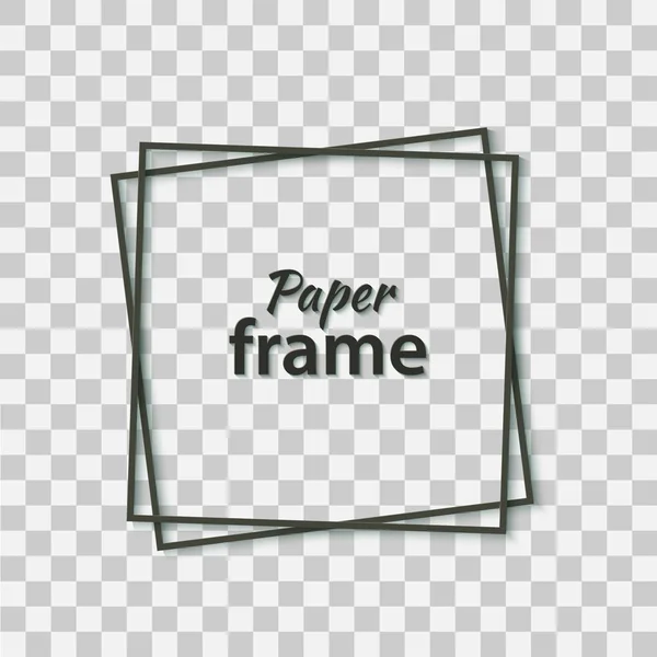 Paper cut gold frame with realistic shadow. Two golden inclined square ...