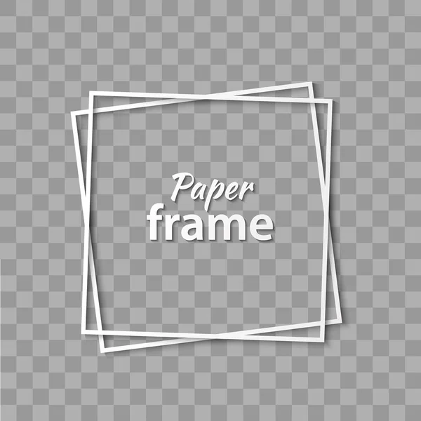 Paper cut gold frame with realistic shadow. Two golden inclined square ...