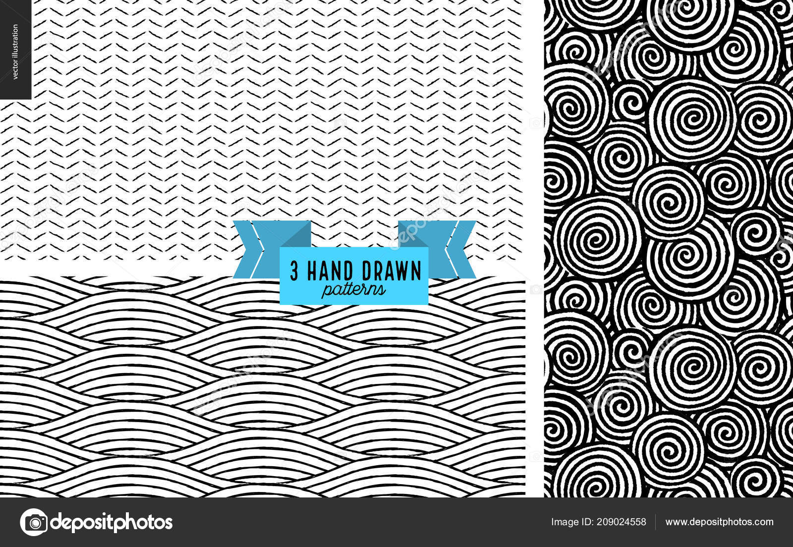 Hand drawn black and white pattern Stock Vector Image by ©grivina ...