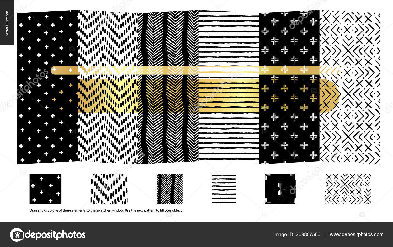 Hand drawn Patterns - pieces Stock Vector by ©grivina 209807560