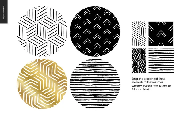 Hand drawn Patterns - pieces Stock Vector by ©grivina 206036494