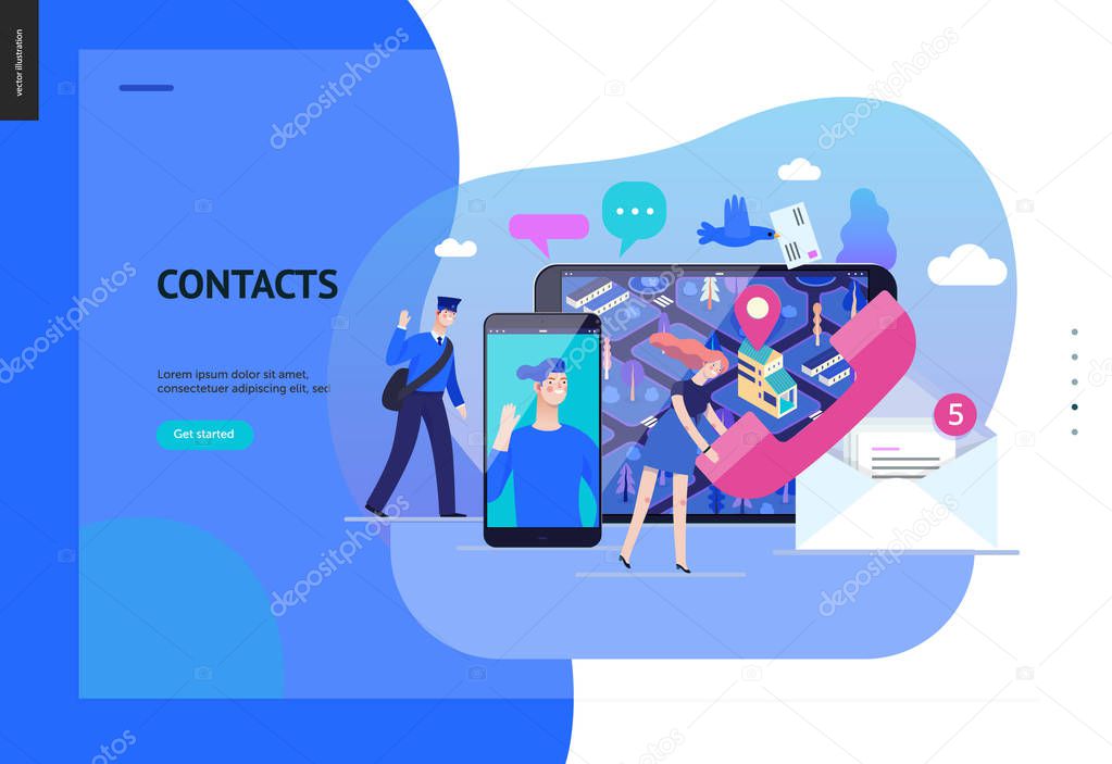 Serie de negocios, color 2 - contactos - moderno concepto de ...