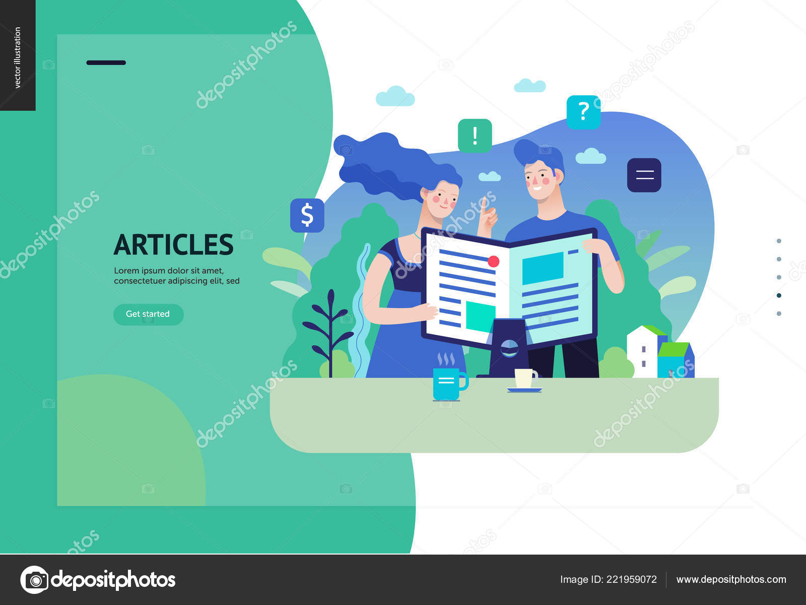 Business series - articles, web template Stock Vector Image by ©grivina ...