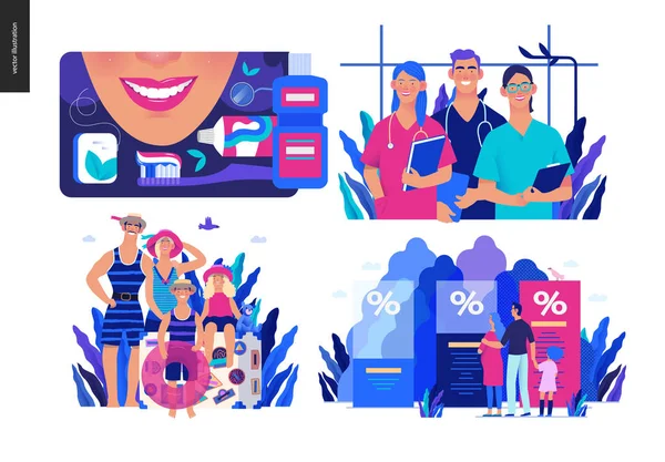 Set of medical insurance illustrations Stock Vector Image by ©grivina ...