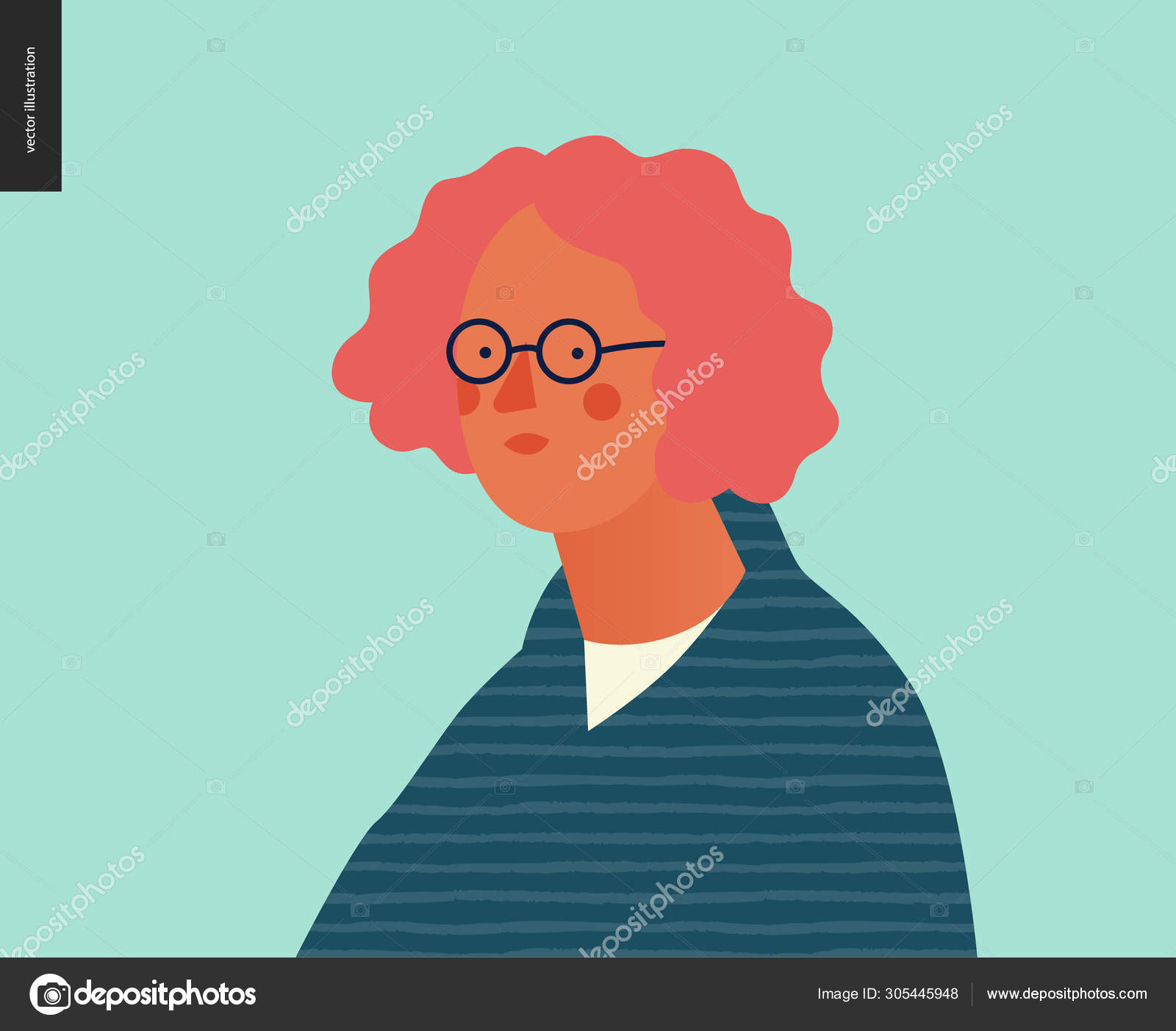 Bright people portrait - young man Stock Vector by ©grivina 305445948