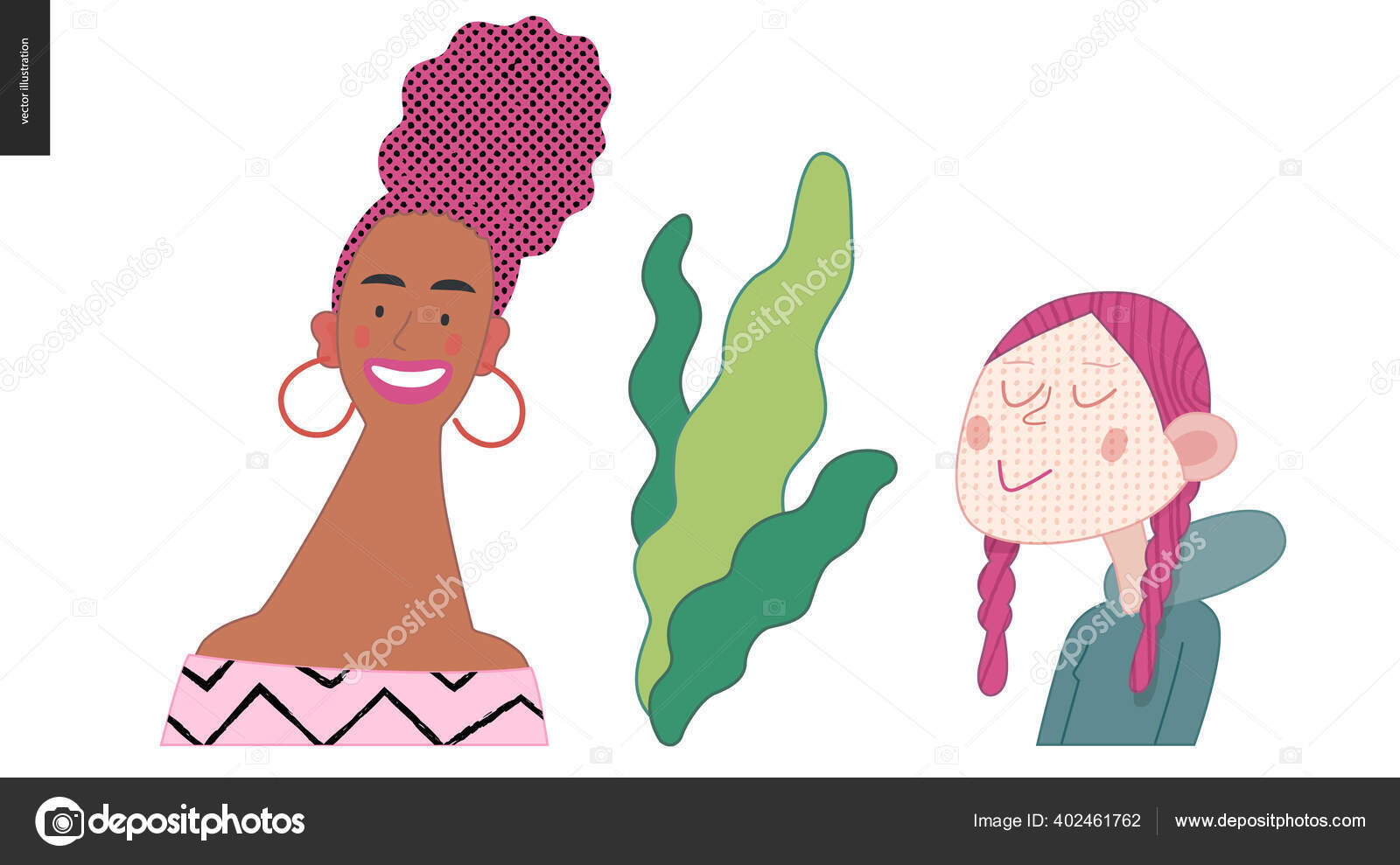 Bright characters portraits set Stock Vector by ©grivina 402461762