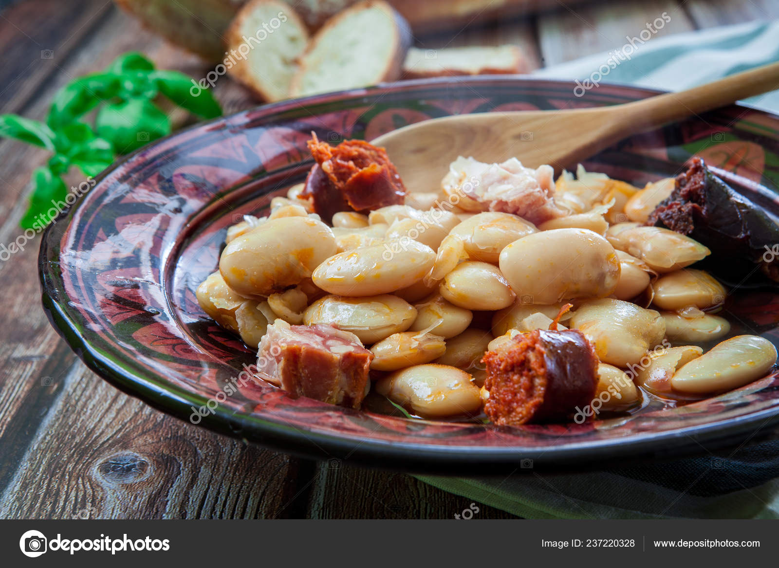 Traditional Spanish Dish Big Beans Called Fabada Stock Photo by ©trexec ...