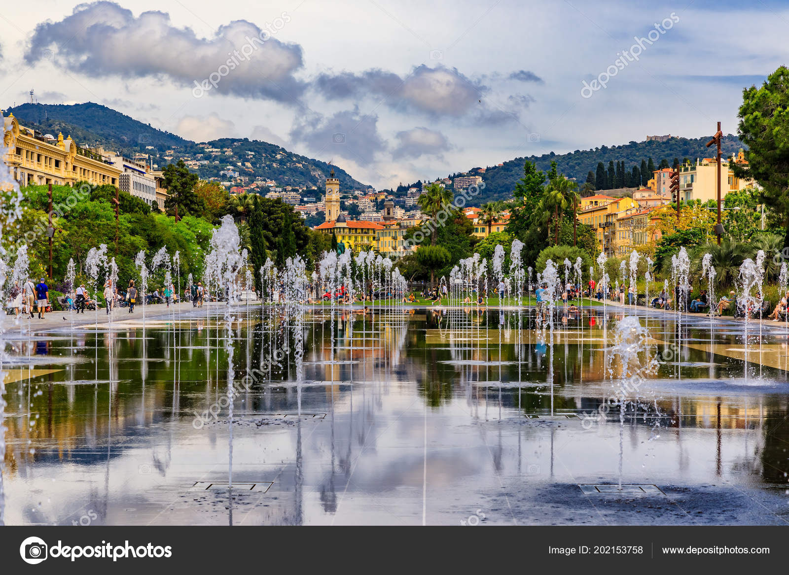 Nice France May 2018 Reflecting Fountain Promenade Paillon Surrounded ...