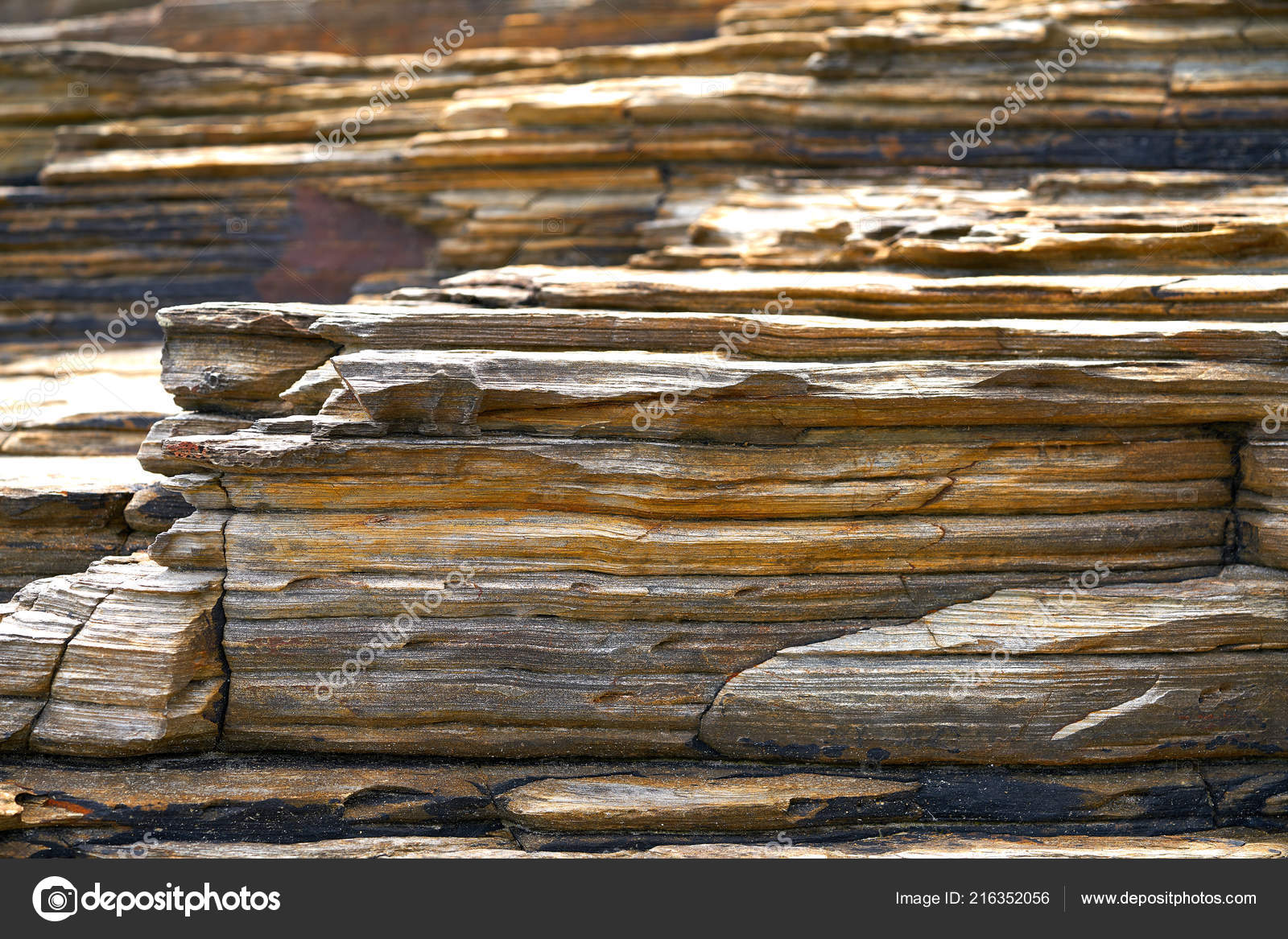 Slate Stone Texture Playa Las Catedrales Ribadeo Galicia Spain Stock ...