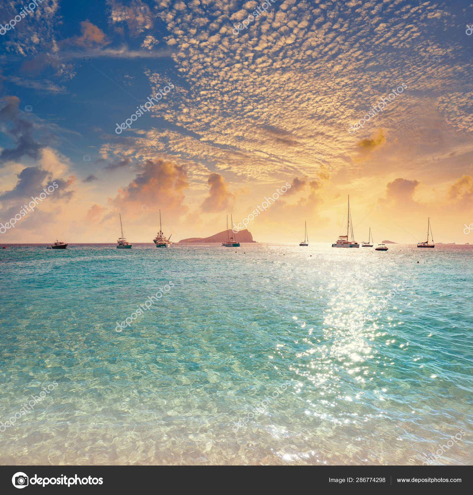 Ibiza Cala Comte conta beach Balearics Stock Photo by ©lunamarina 286774298