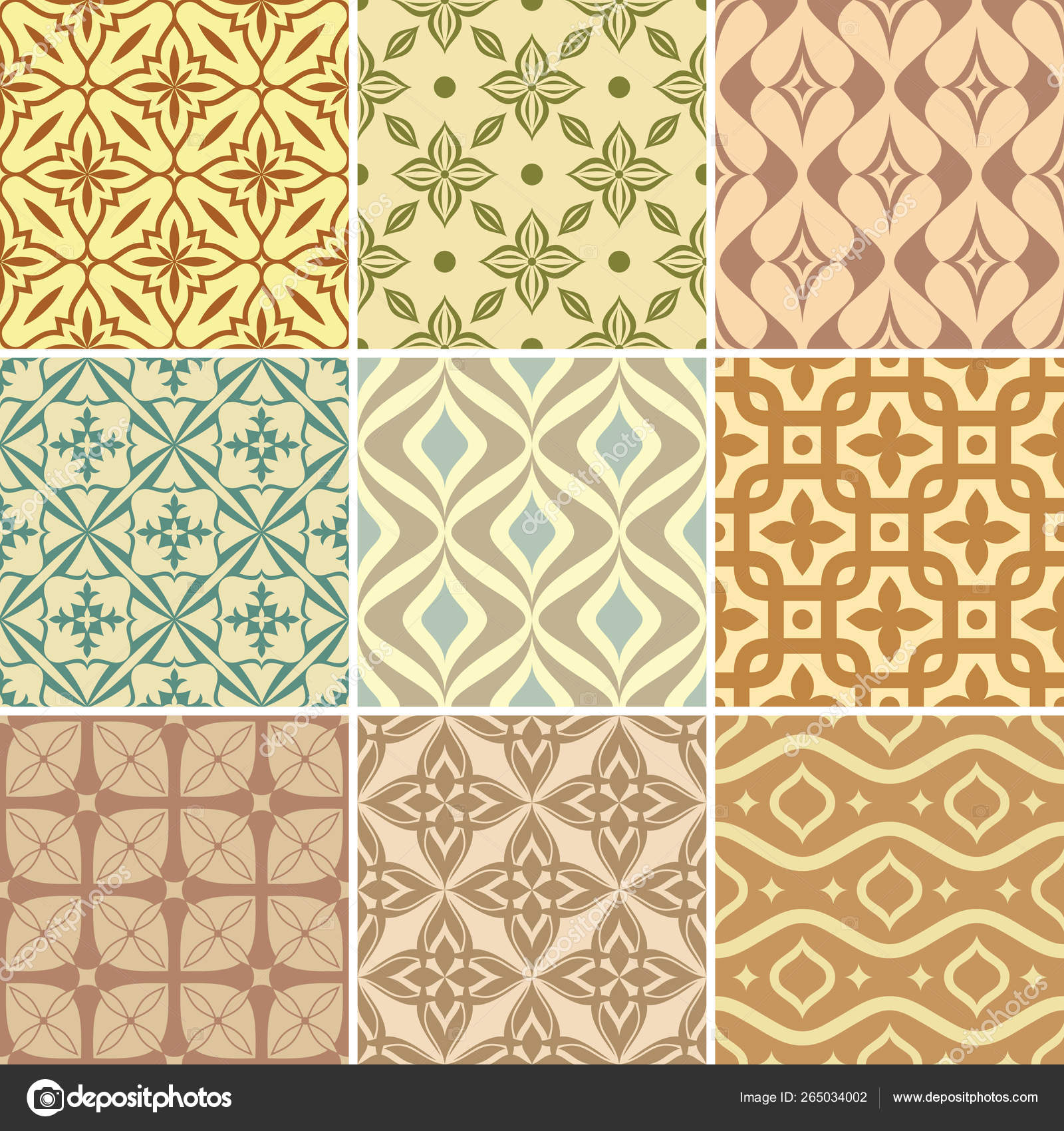 Set of seamless wallpaper patterns Stock Vector Image by ©tiax #265034002