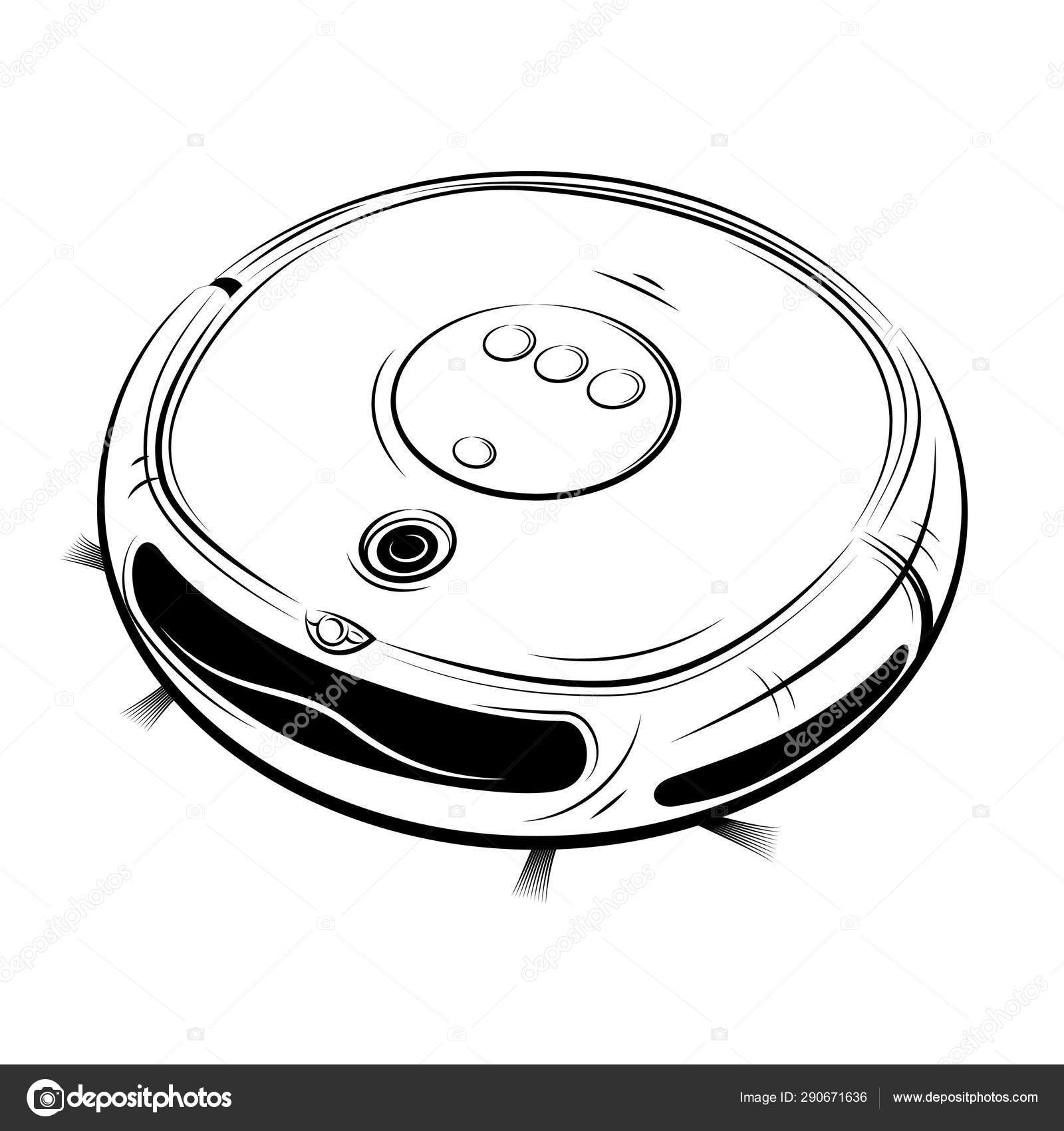 Drawing of the robotic vacuum cleaner Stock Vector Image by ©mirumur ...