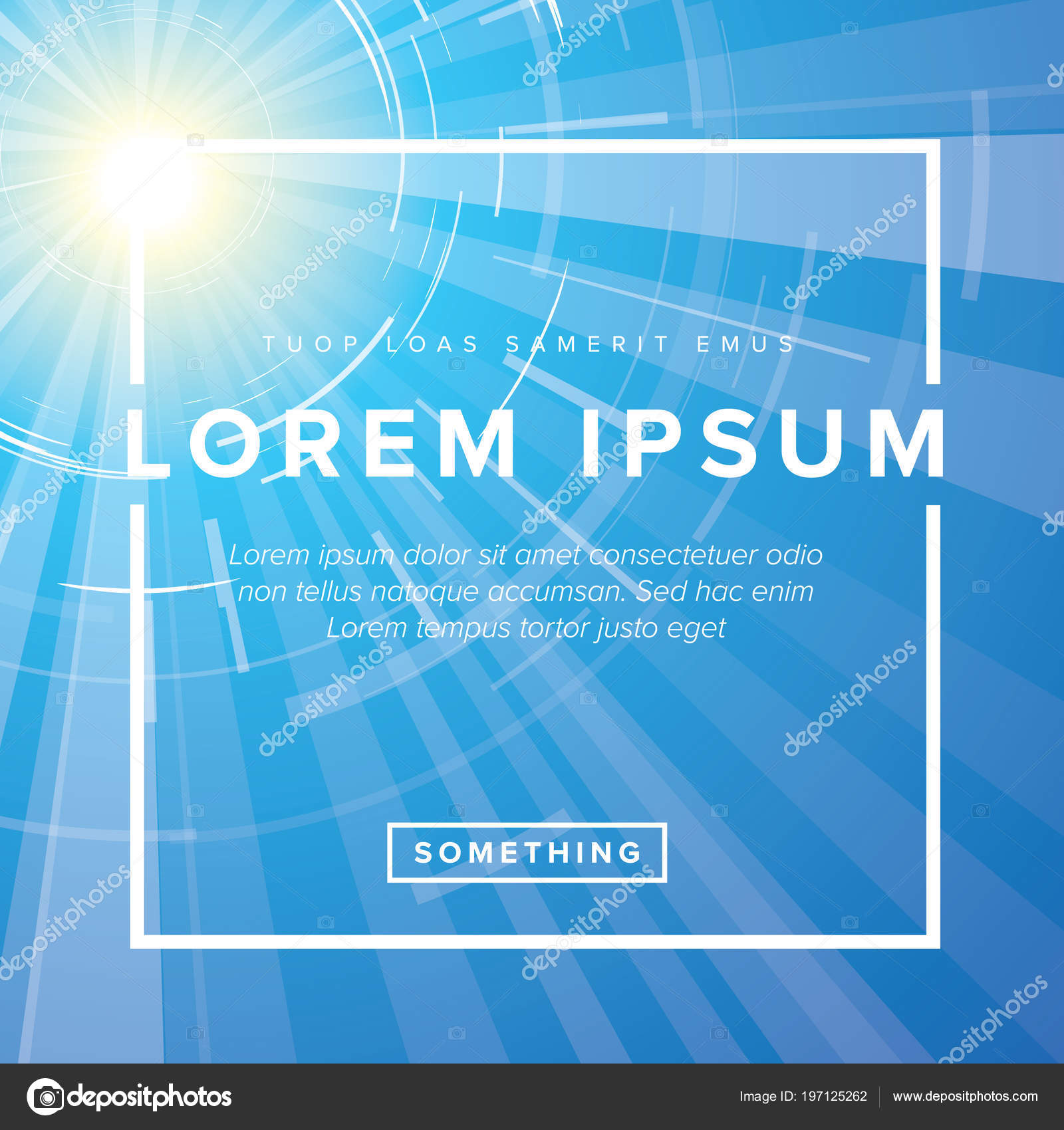 Vector Summer Poster Template Blue Sky Hot Sun Background Stock Vector ...