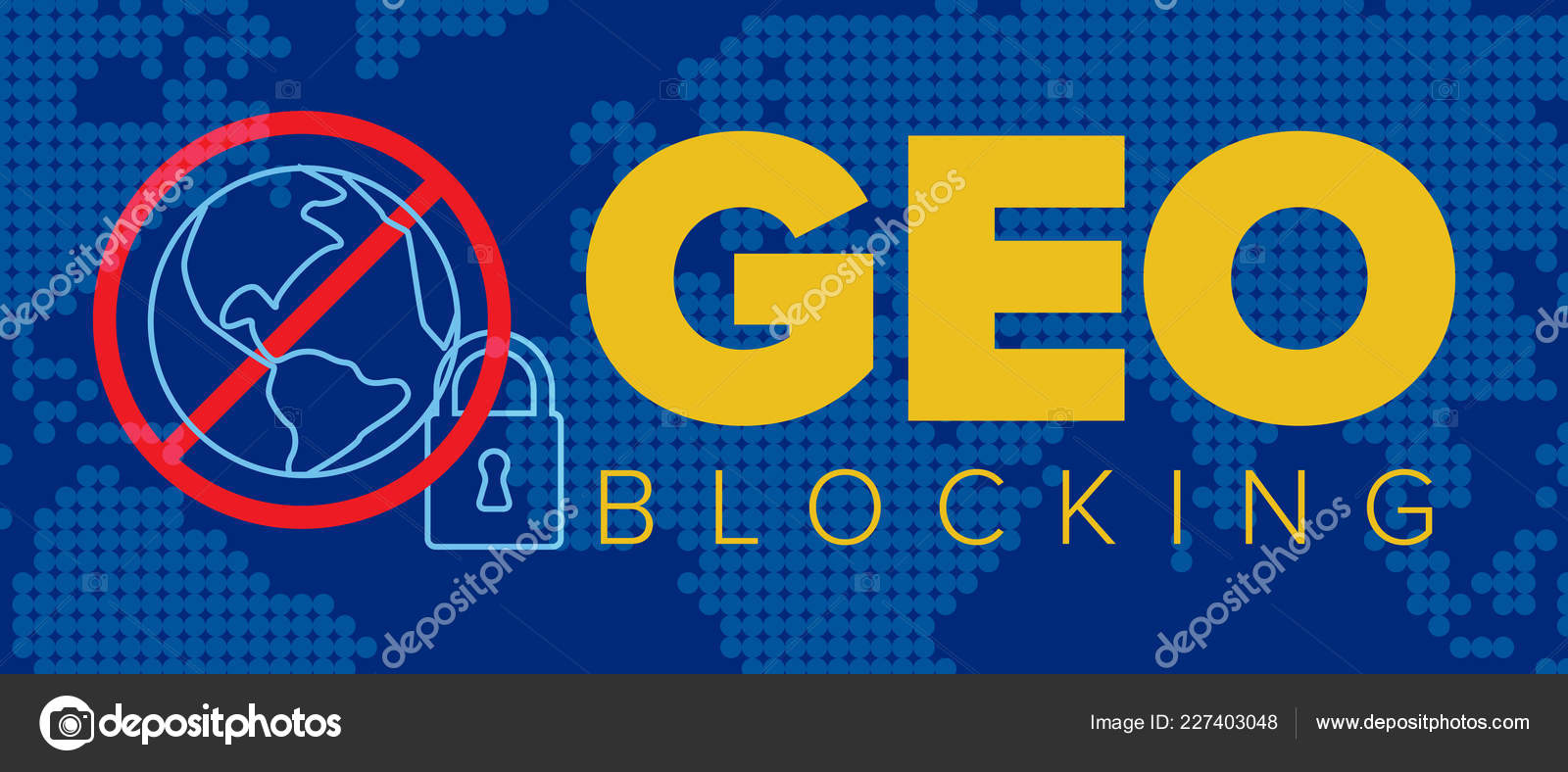 European Geo Blocking Concept Flyer Illustration Header Banner Template ...