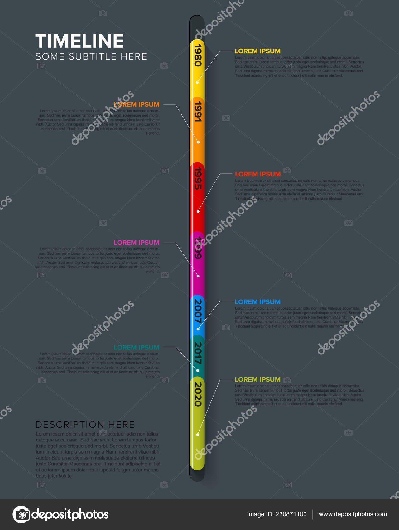 Vektör Infographic Şirket Kilometre Taşları Zaman Çizelgesi Şablonu ...