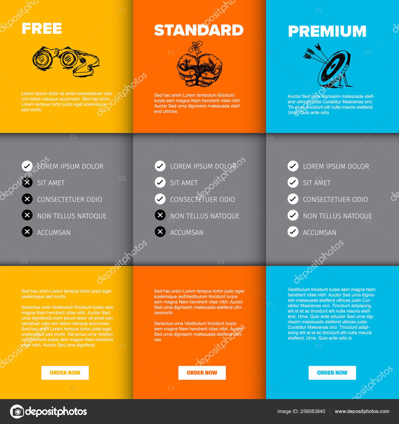 Product service price comparison table Stock Vector Image by ©orson ...