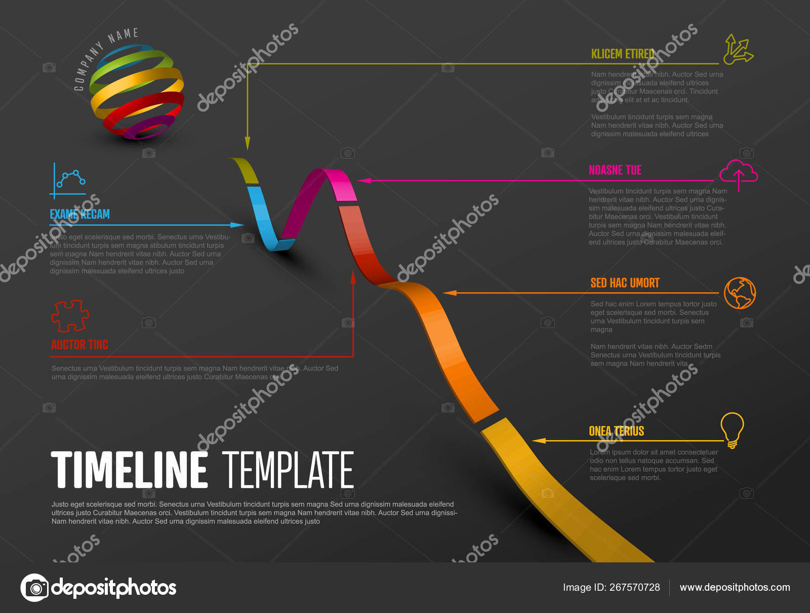 Infographic diagonal timeline report template Stock Vector Image by ...