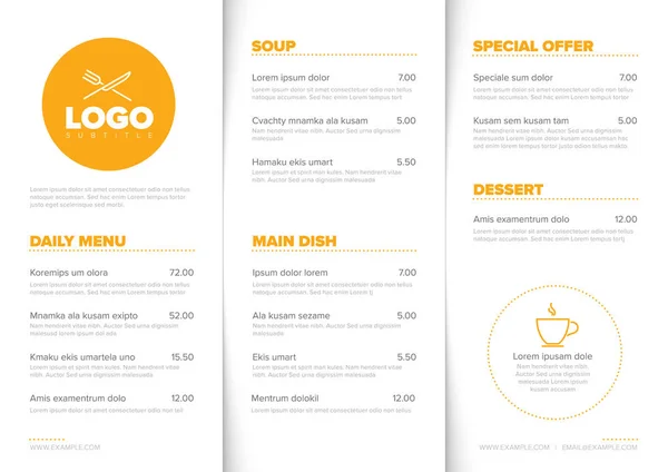 Modern Dark Minimalistic Restaurant Menu Template Two Columns Design ...