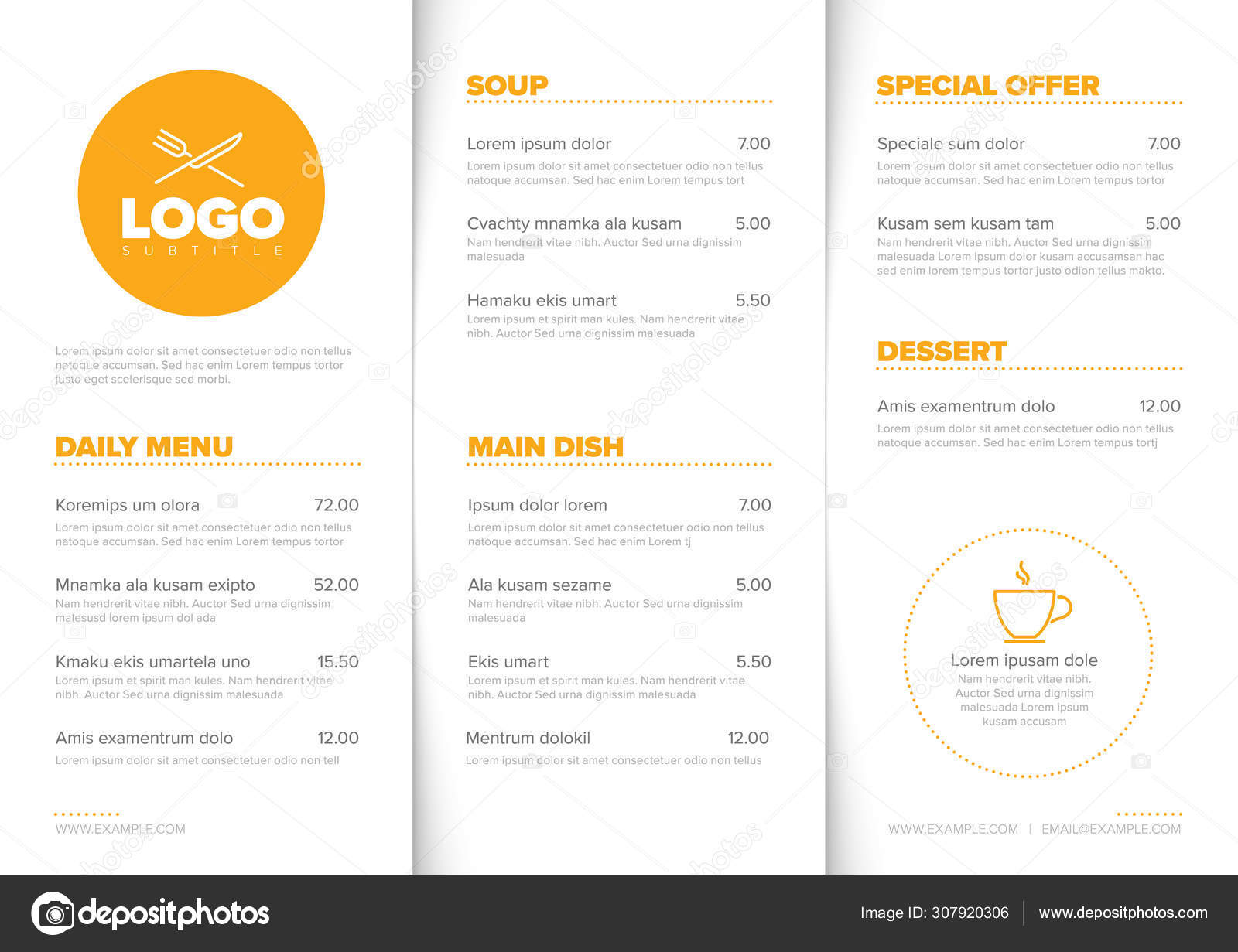 Modern minimalistic restaurant menu template Stock Vector by ©orson ...