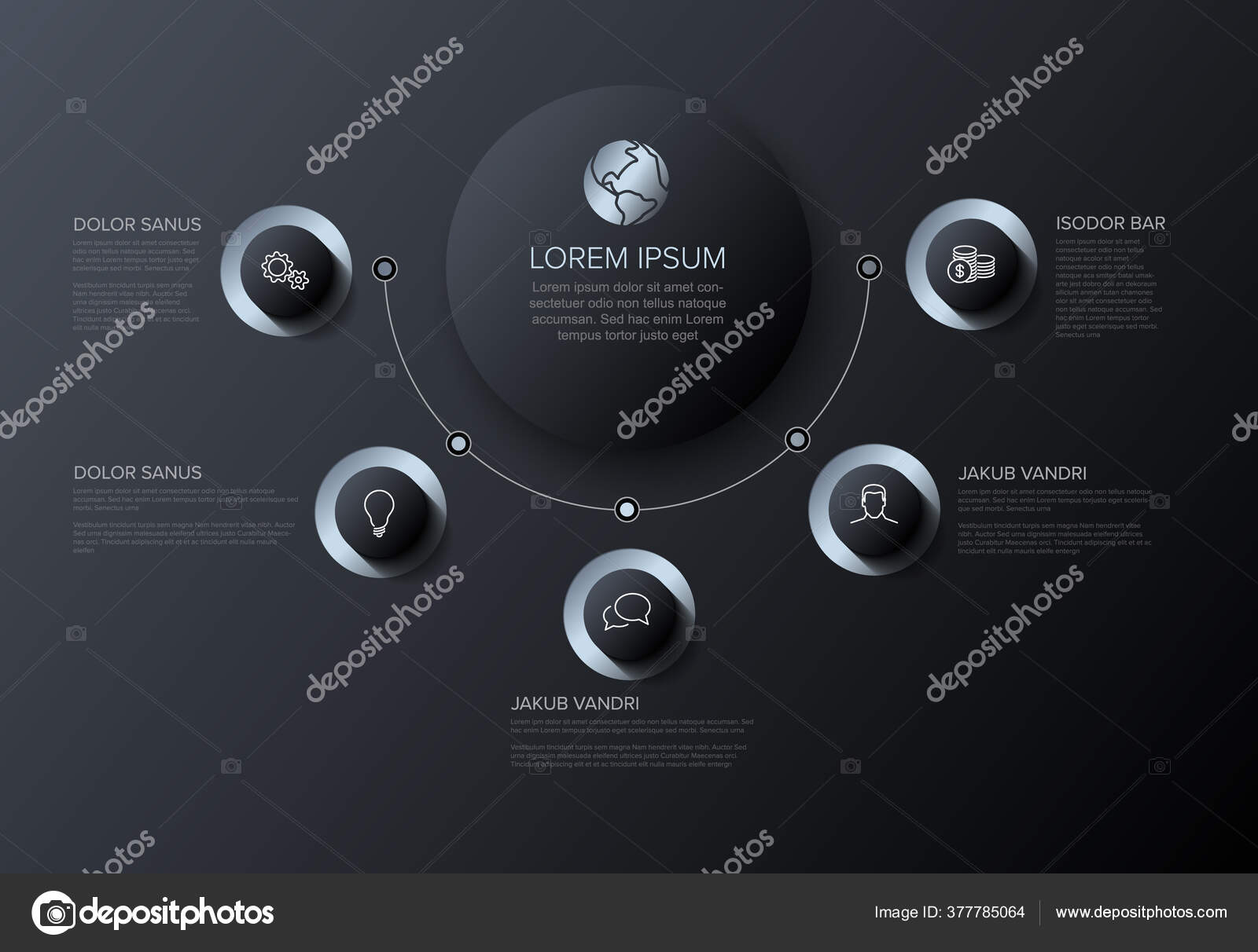Vector Multipurpose Infographic Template Title Five Elements Options ... Vector Multipurpose Infographic Template Title Five Elements Options ...