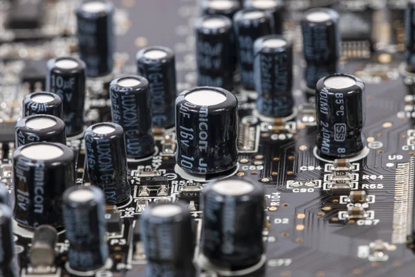computer circuit board capacitors - Stock Image - Everypixel