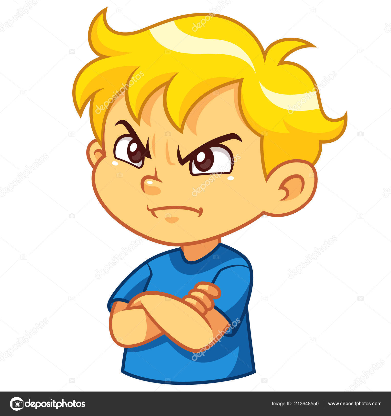 Expresión Chico Enojado Con Brazos Cruzados vector, gráfico vectorial ... Expresión Chico Enojado Con Brazos Cruzados vector, gráfico vectorial ...