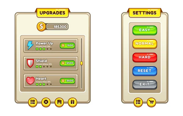 Pack Graphical User Interface Templates Make Game Stock Vector Image by ...