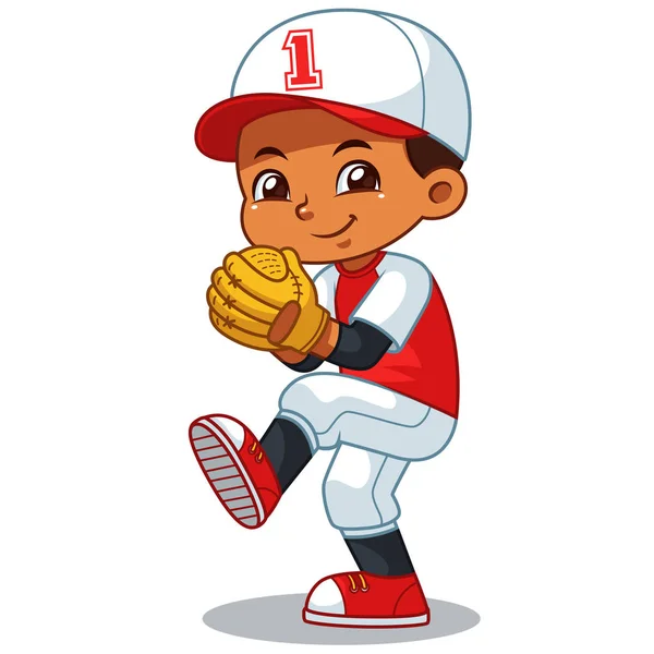Little Boy Playing Baseball Clipart