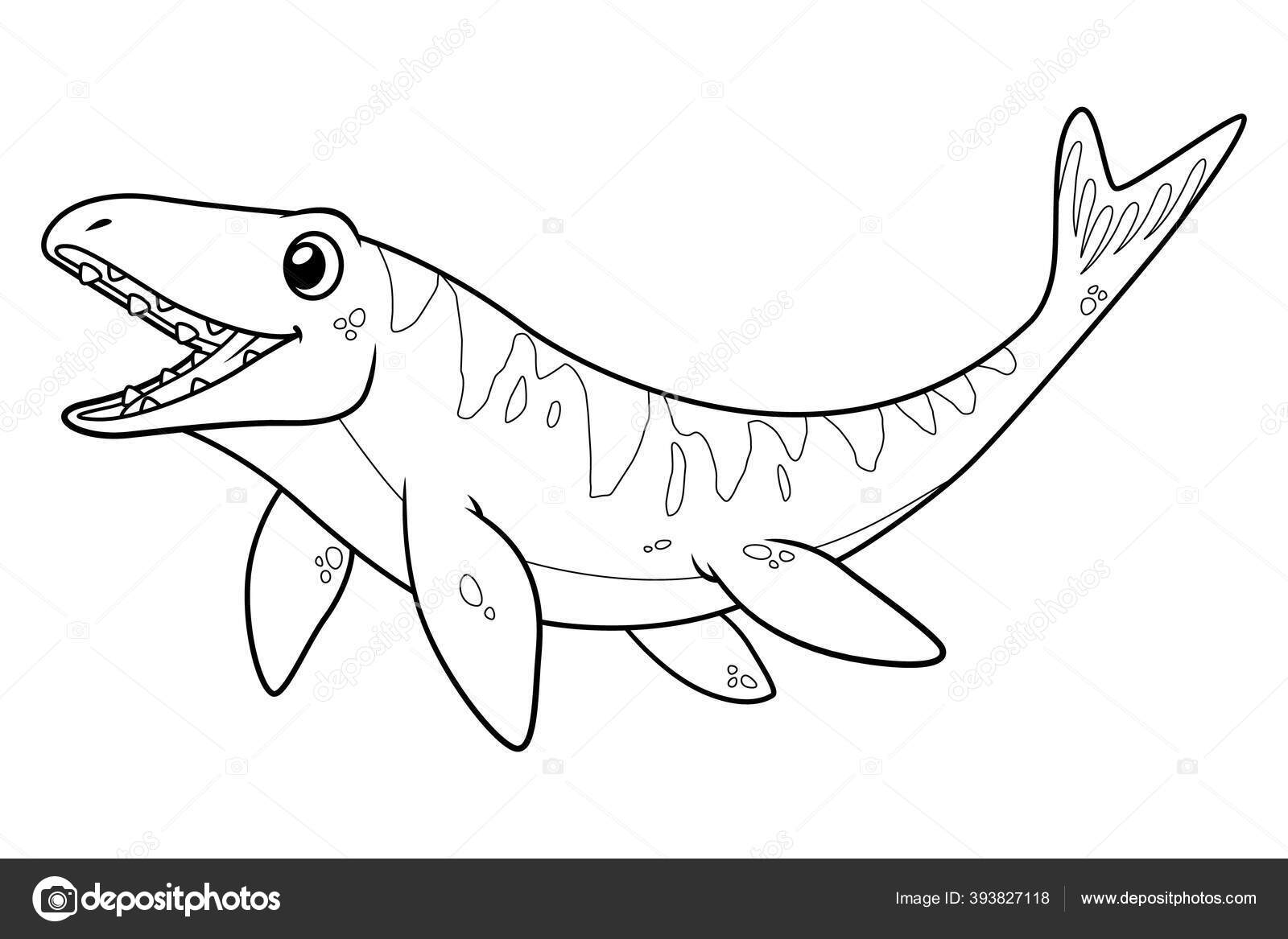 Little Mosasaurus Cartoon Illustration Stock Vector Image by ©mikailain ...