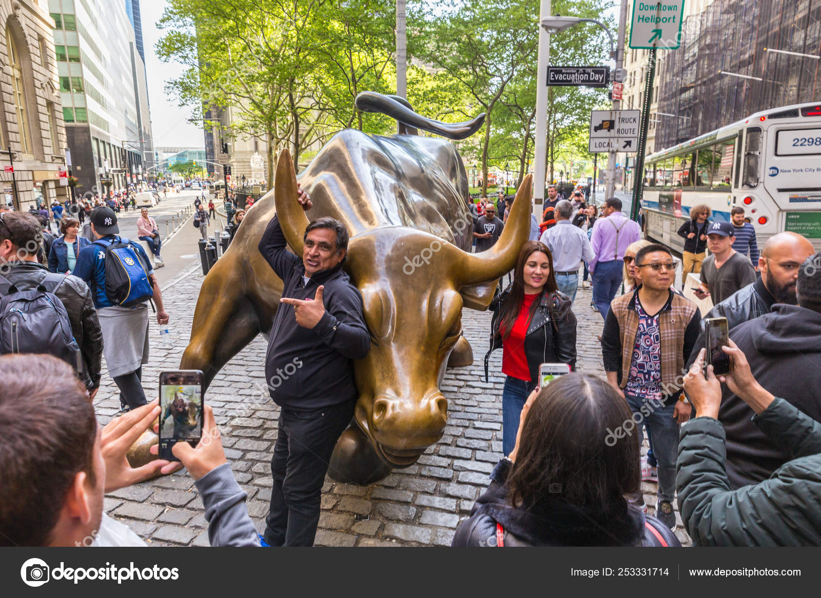 The landmark Charging Bull in Lower Manhattan represents the strength and power of the American ...
