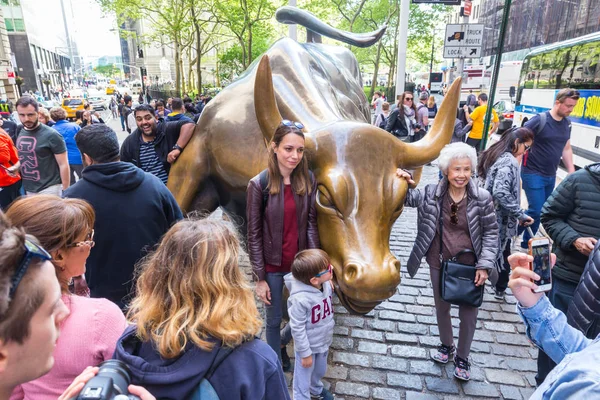 The landmark Charging Bull in Lower Manhattan represents the strength and power of the American ...